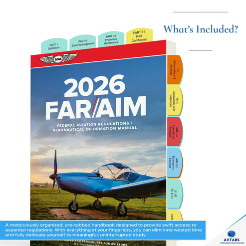 2026 ASA Pre-Tabbed FAR-AIM for Private Pilot, Instrument, Commercial ...