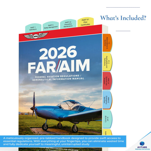 2026 ASA Pre-Tabbed FAR-AIM for Private Pilot, Instrument, Commercial ...